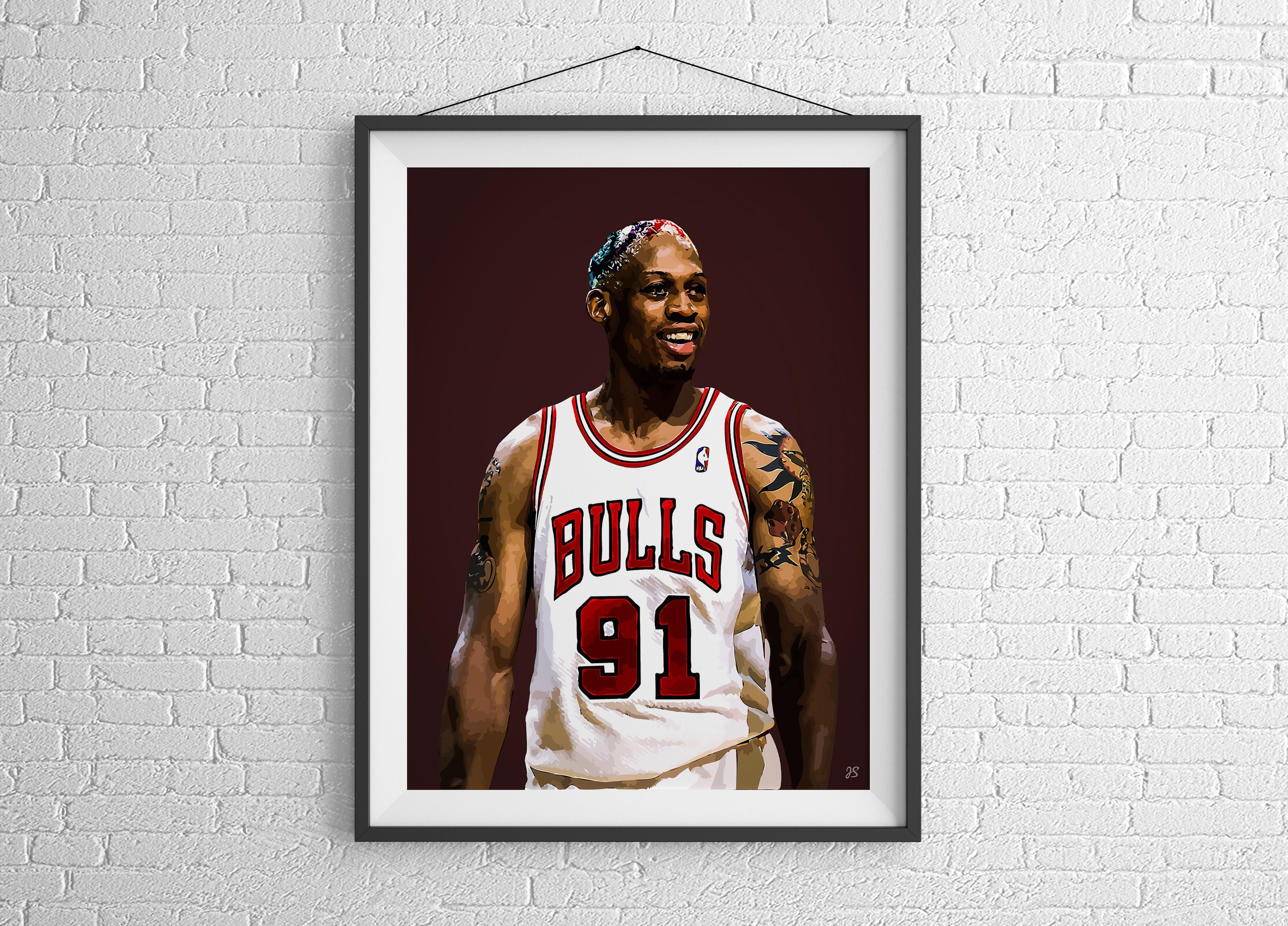 Dennis Rodman Poster NBA Print Basketball Artwork NBA - Etsy UK