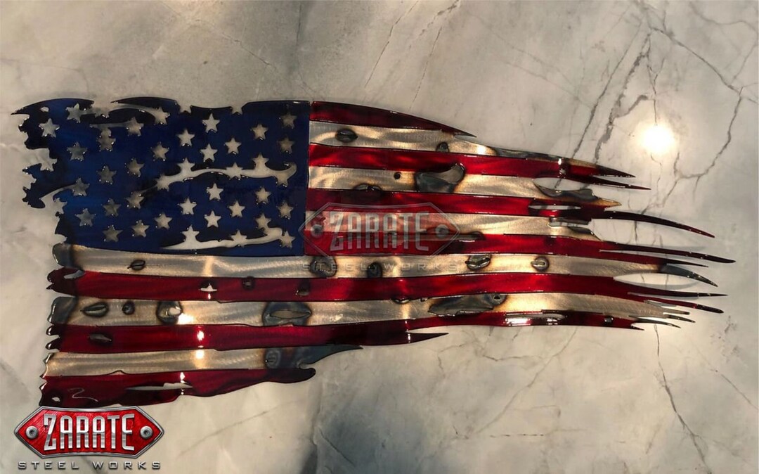 American Tattered Flag - Etsy