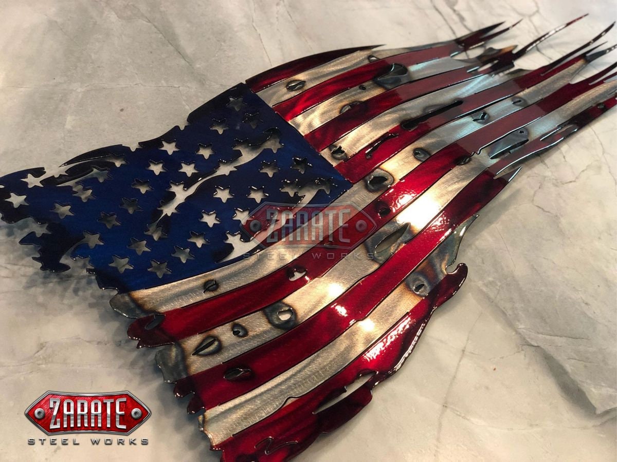 American Tattered Flag - Etsy