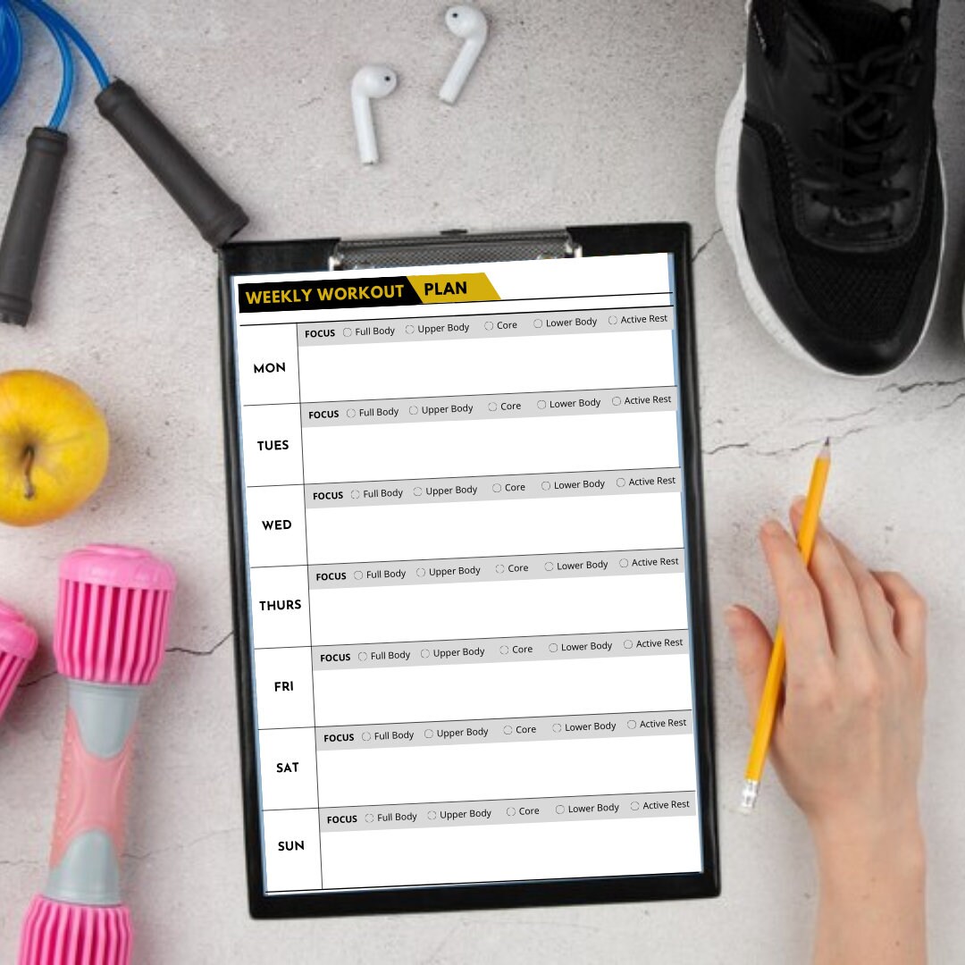 Printable Workout Planner, Weekly Exercise Planner, Exercising Calendar ...