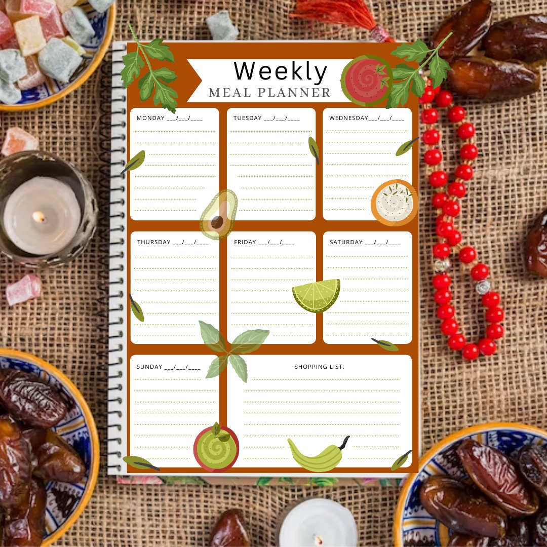 Weekly Meal Planner Meal Prep Digital Download Meal Planner Weekly Menu ...