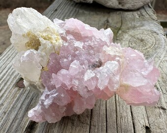 Rare Crystalline ROSE QUARTZ Double Terminated Pink Elestial Rose ...