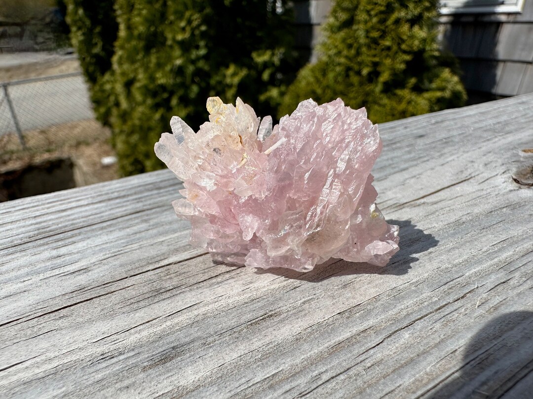 Elestial Rose Quartz Cluster From Brazil - Etsy