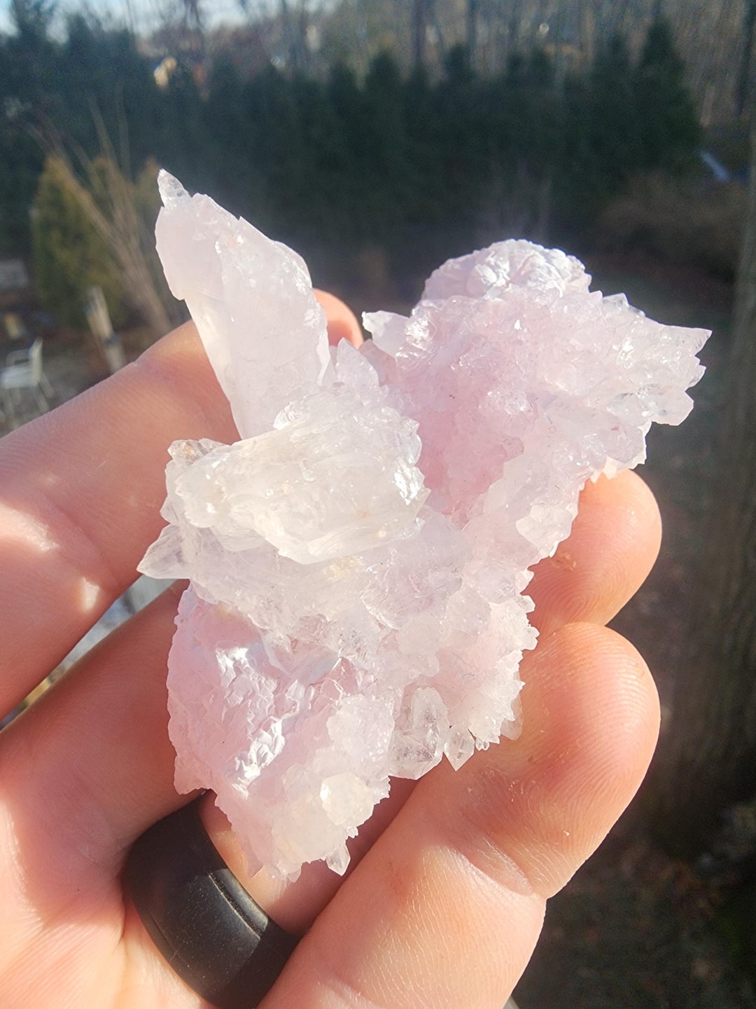 Elestial Rose Quartz Cluster From Brazil - Etsy