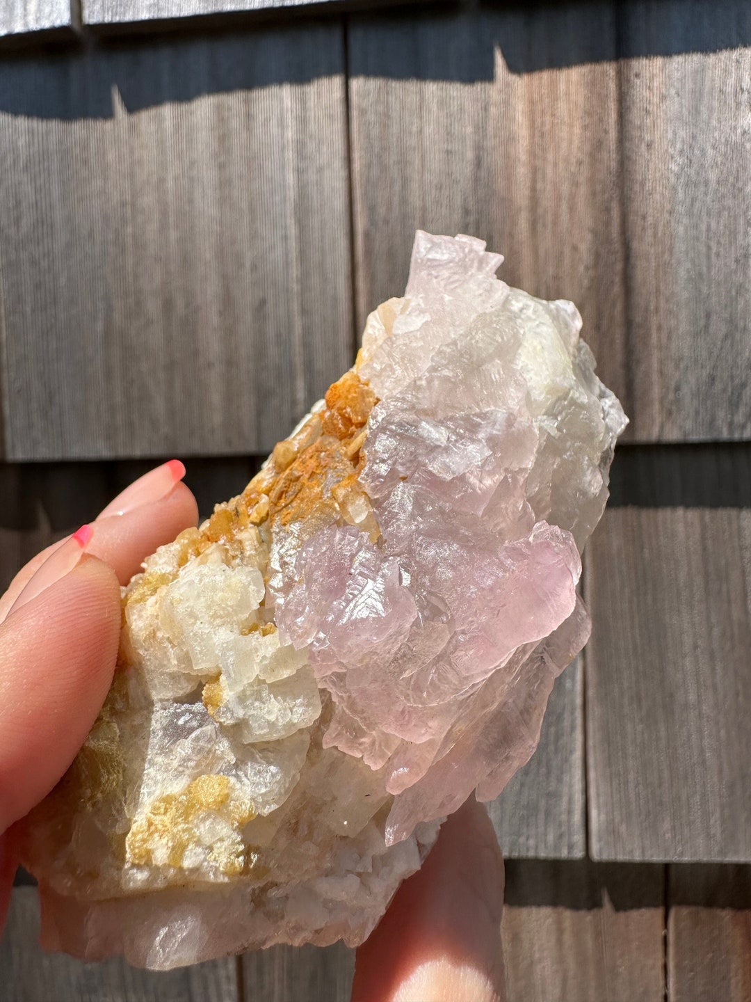 Cabinet Elestial Rose Quartz on Quartz From Brazil - Etsy