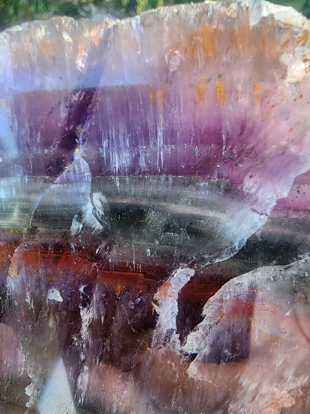 Large Super Seven Quartz Multi Layered Crystal Slab From Brazil - Etsy