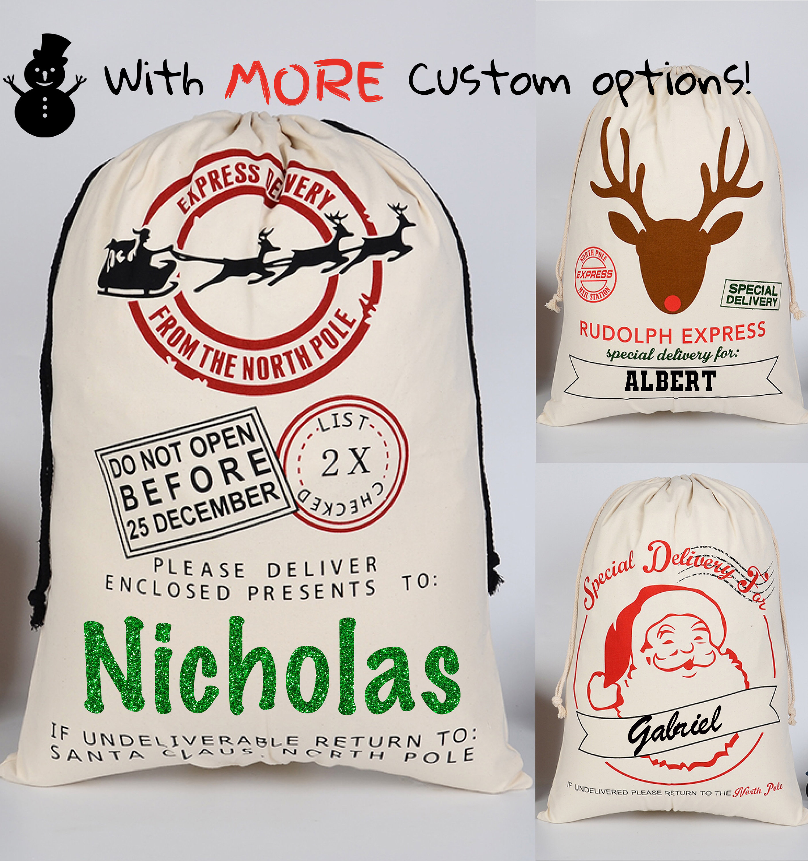 Personalized Santa Sack Custom Santa Sack Christmas Gift Bag - Etsy