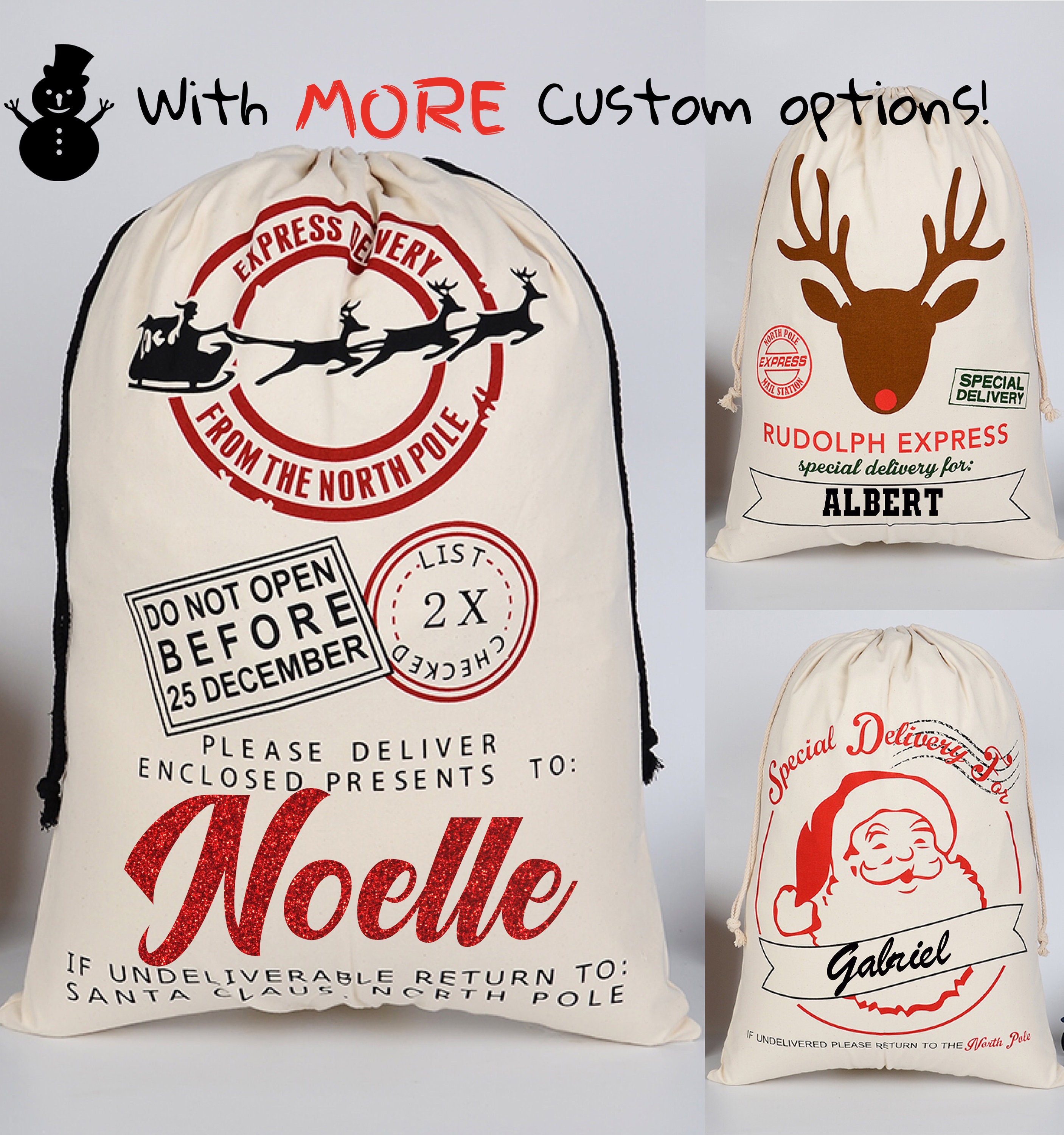 Personalized Santa Sack Custom Santa Sack Christmas Gift Bag - Etsy
