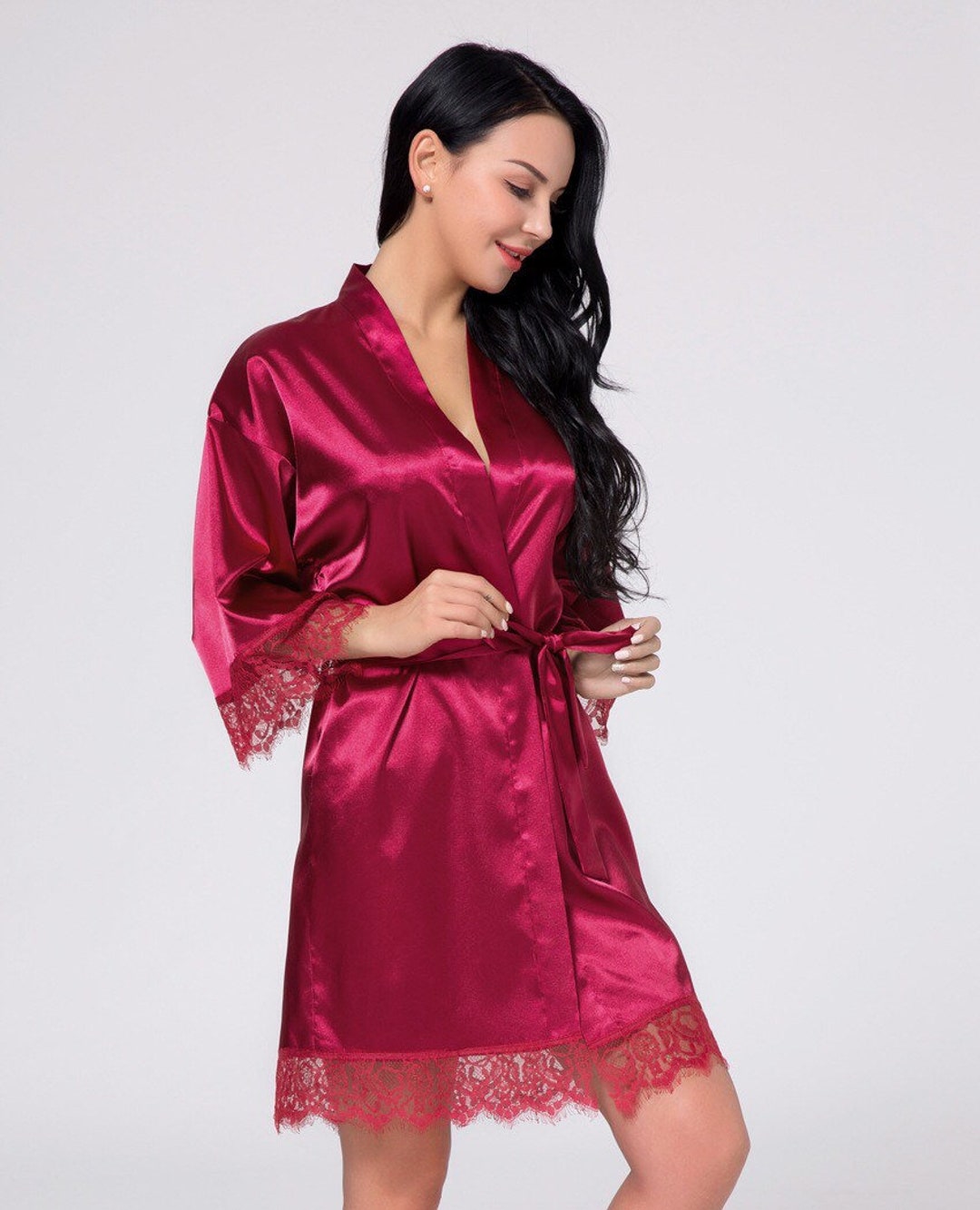 Wine Bridesmaids Robes, Wine Wedding Robes, Vine Bridal Party Robes ...