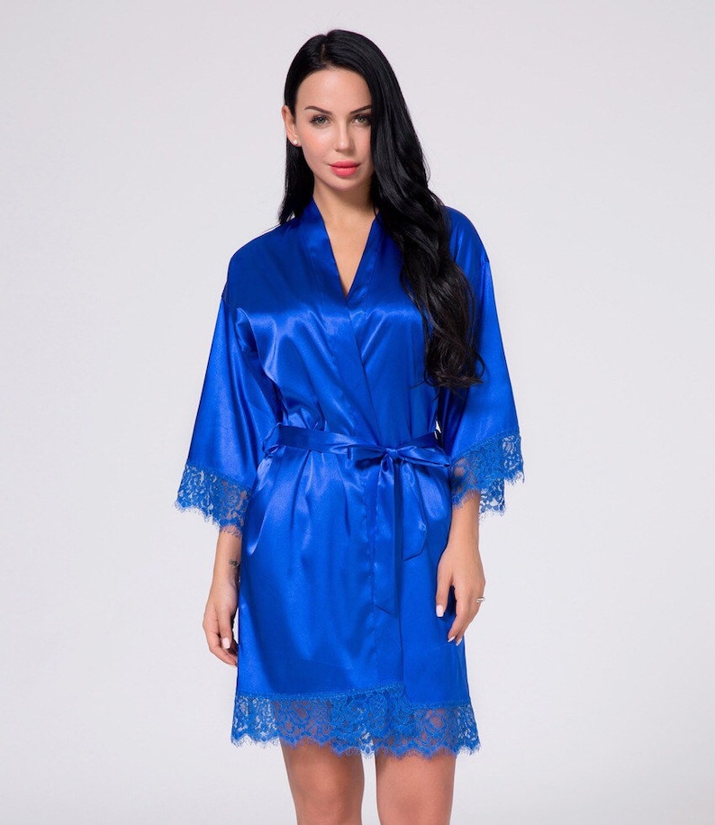 Royal Blue Bridesmaid Robes Royal Blue Satin Robes Royal - Etsy