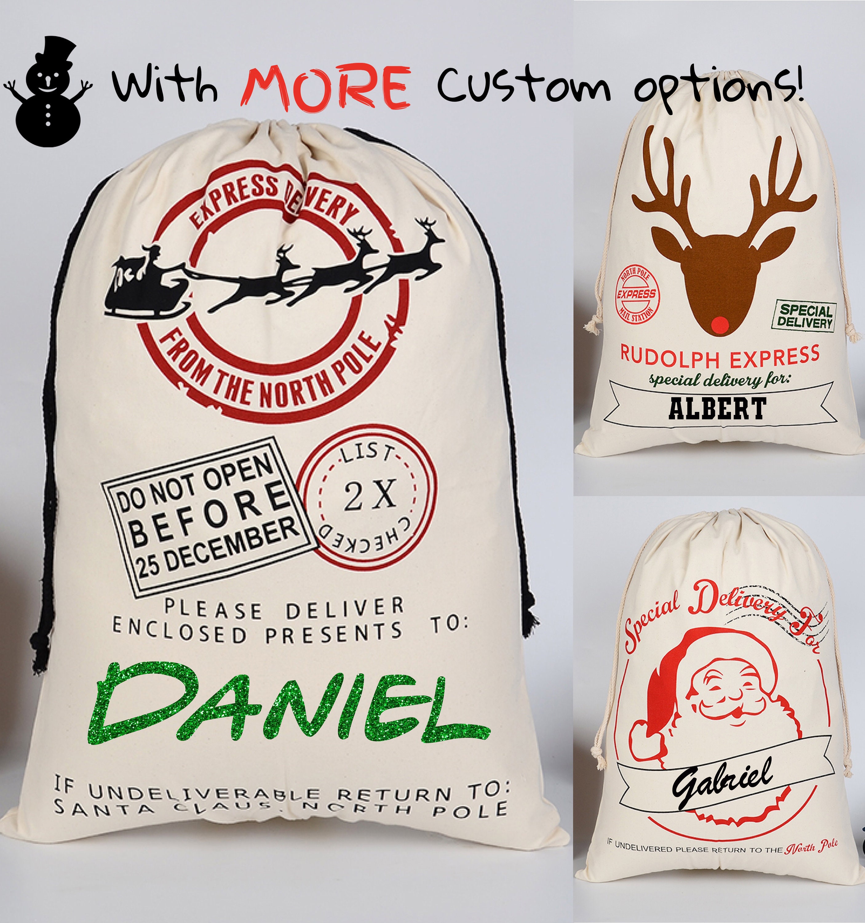 Personalized Santa Sack Custom Santa Sack Christmas Gift Bag - Etsy
