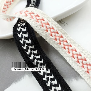 2 Color, 3/5 Inch Wide Cotton Braid Webbing for Bag Handles ,bag Strap ...