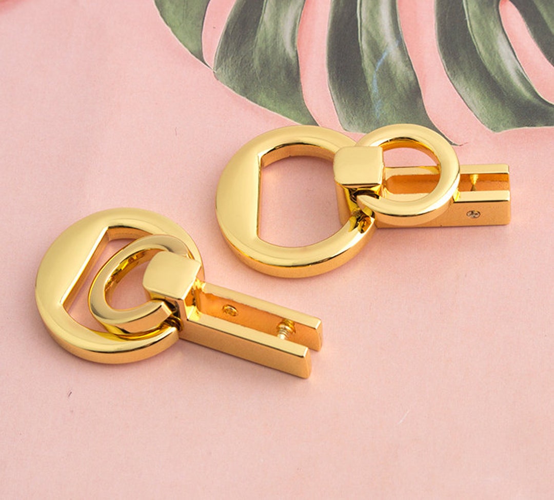 1pc Deep Gold Metal Purse Lock Turn Lock Twist Lock Handbag Purse Bag ...