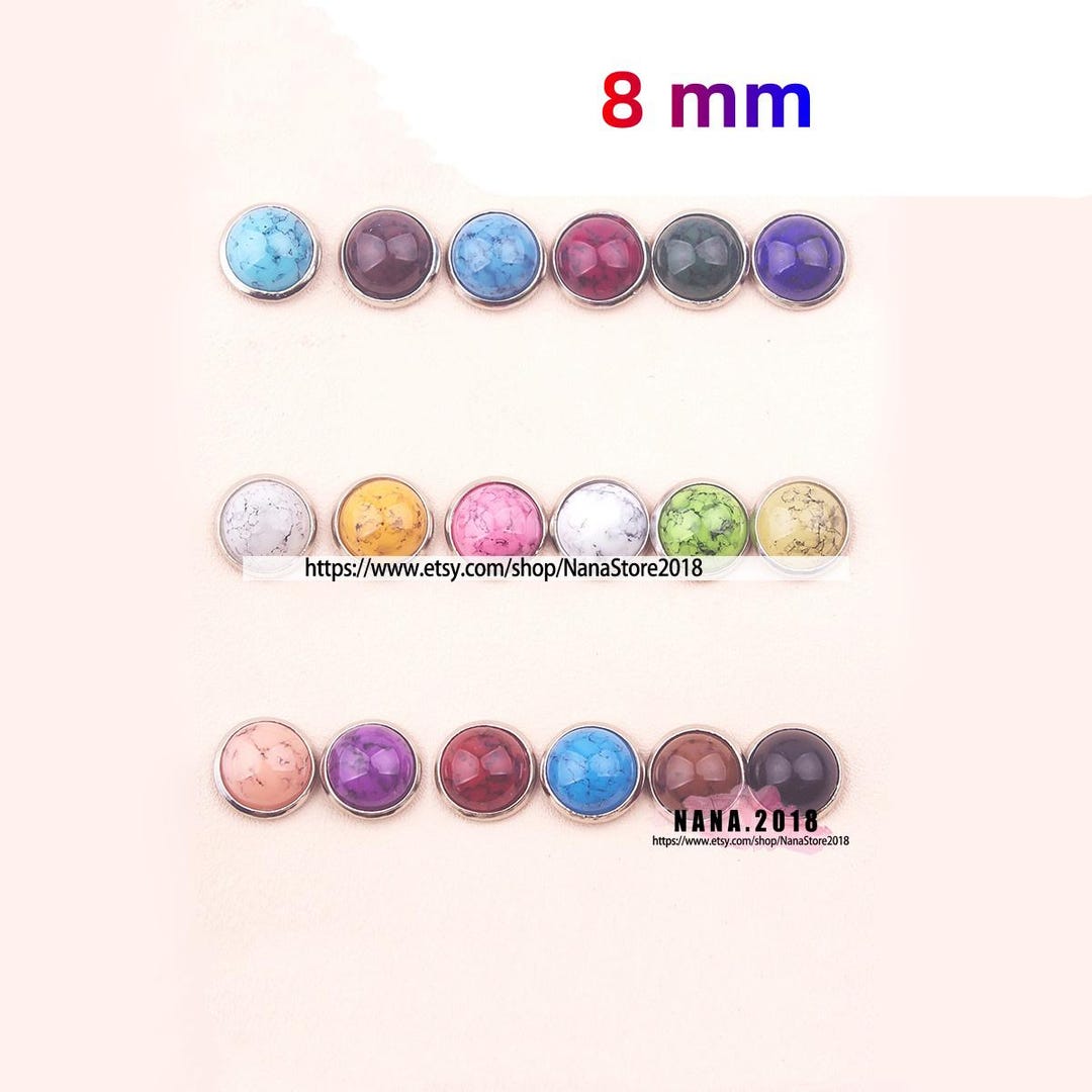 6MM/7MM/8MM/10MM/12MM PACK of 20 Turquoise Round Rivets Studs Leather ...