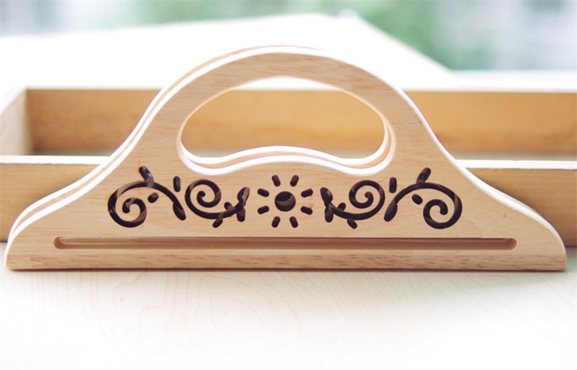 A Pair of 25 Cm 12 Cm Wooden Handles for Bag Handcraft | Etsy