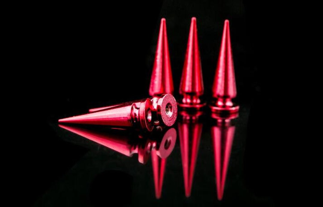 PACK of 5 Metal Spikes Red Bullet Rivets Studs Leather Studs Leather ...