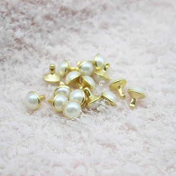 PACK of 100 Half Round Acrylic Pearl Rivets Studs Leather - Etsy