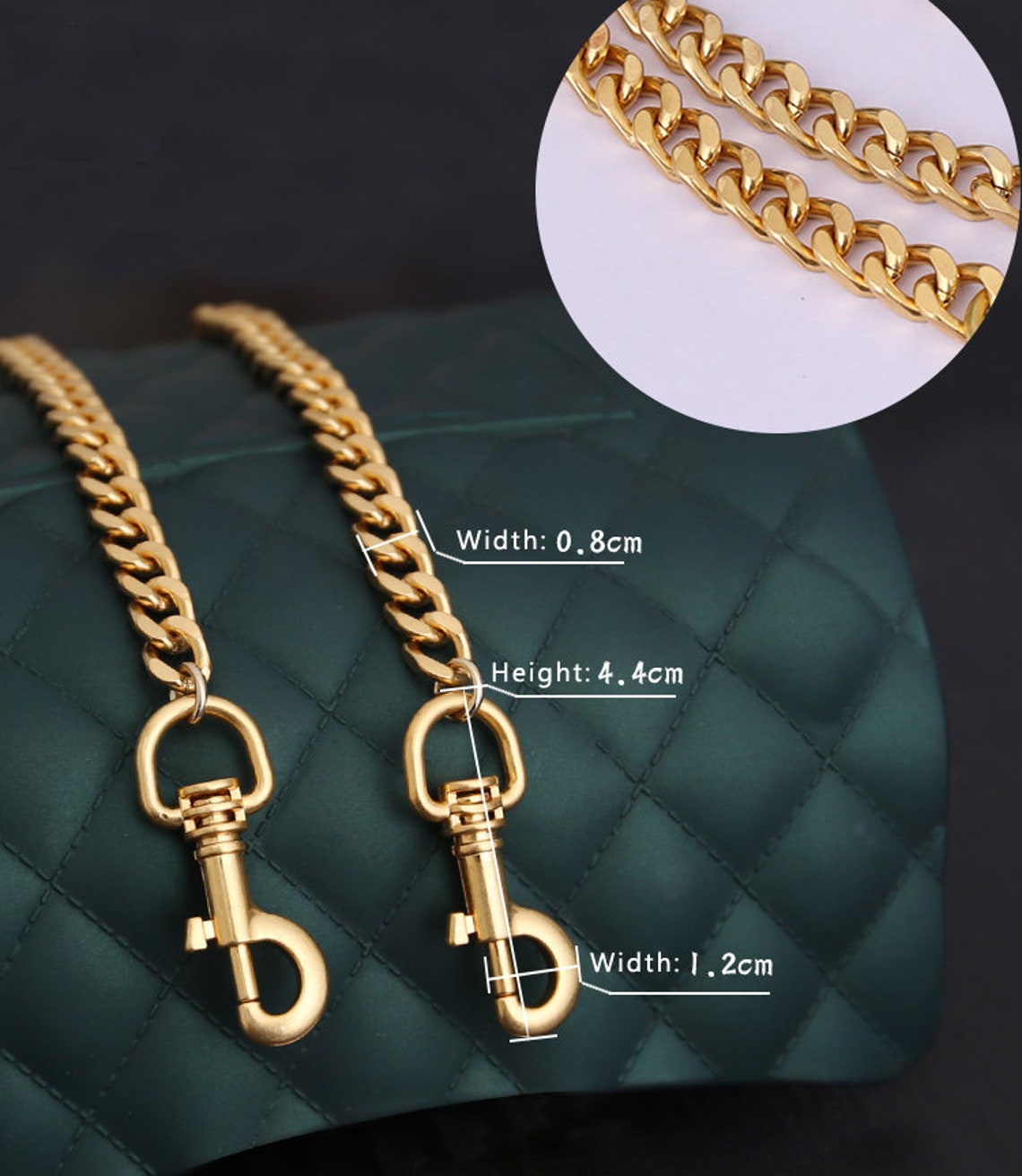 8mm Gold High Quality Purse Chain Strapmetal Shoulder Handbag - Etsy