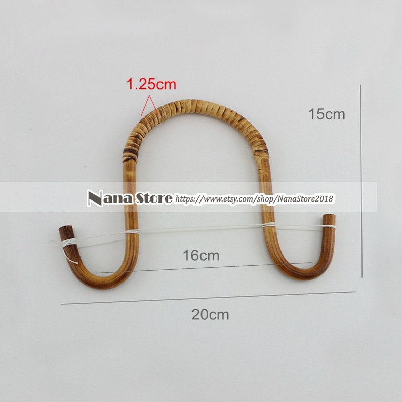 A Pair of 20 15cm Rattan Handles for Bag Handcraft Material | Etsy