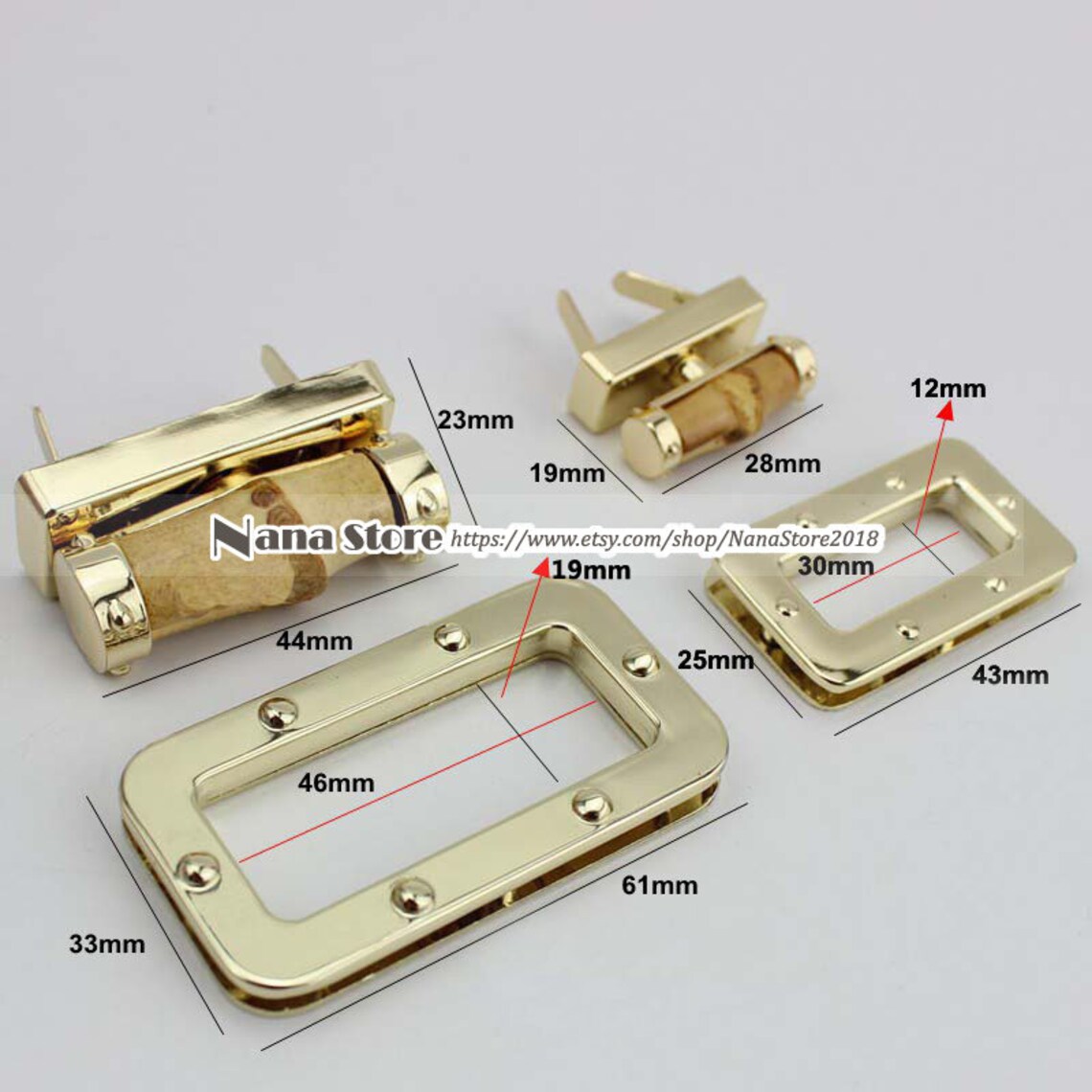 1pc Bamboo Metal Purse Lock Turn Lock Twist Lock Handbag Purse | Etsy