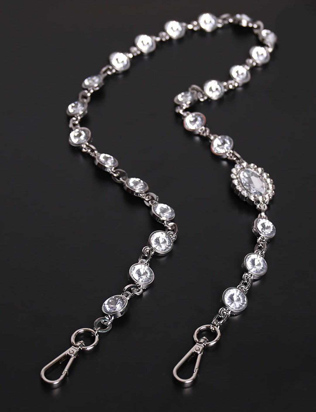 White Crystal High Quality Purse Chain,alloy and Crystal, Metal ...