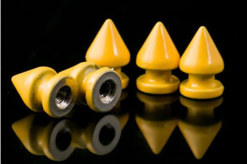 PACK of 25 Metal Spikes Yellow Bullet Rivets Studs Leather - Etsy