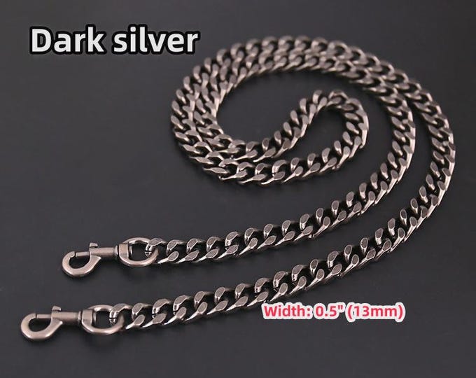 13mm Dark Silver High Quality Aluminum Purse Chain Strap,metal Shoulder ...