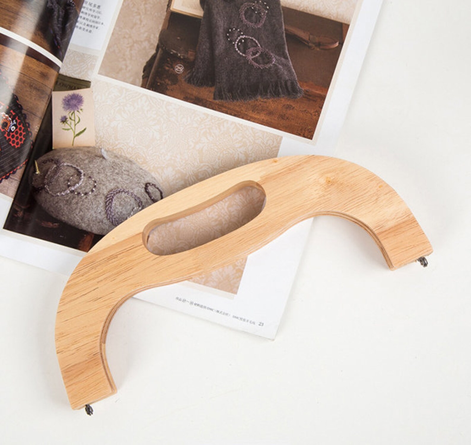 4color 25cm Wooden Handles for Bag Handcraft Material for | Etsy