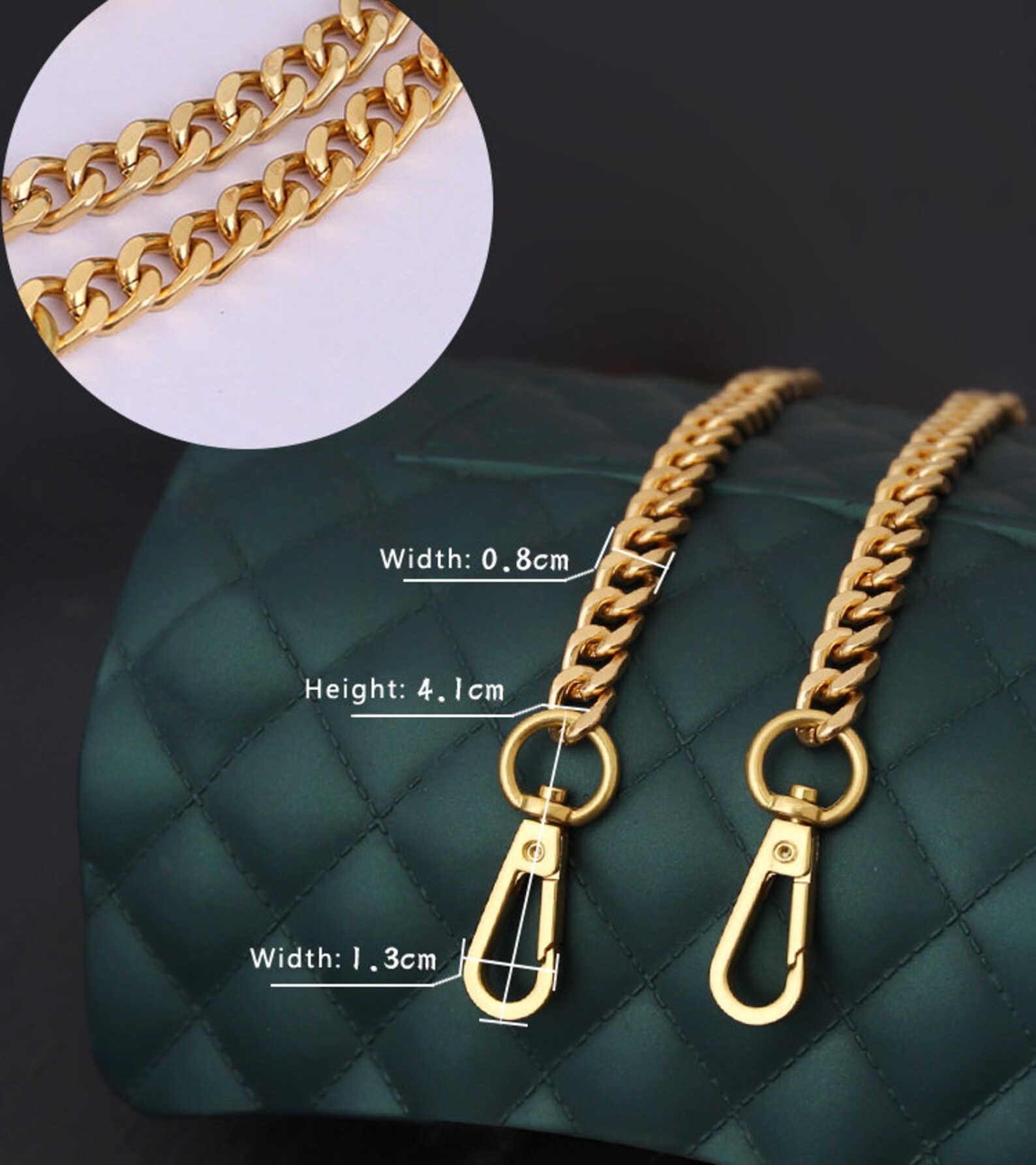 8mm Gold High Quality Purse Chain StrapMetal Shoulder Handbag | Etsy
