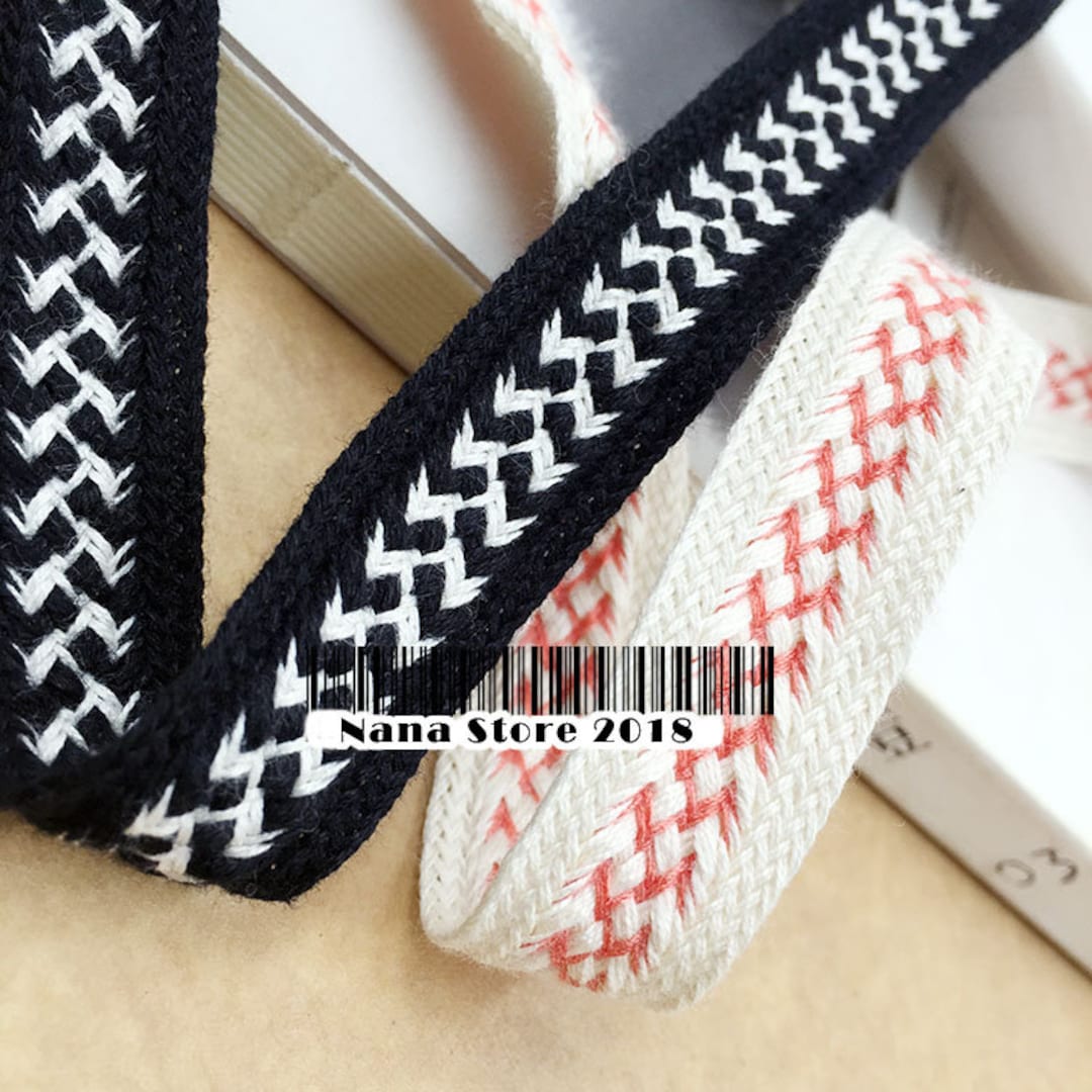 2 Color, 3/5 Inch Wide Cotton Braid Webbing for Bag Handles ,bag Strap ...