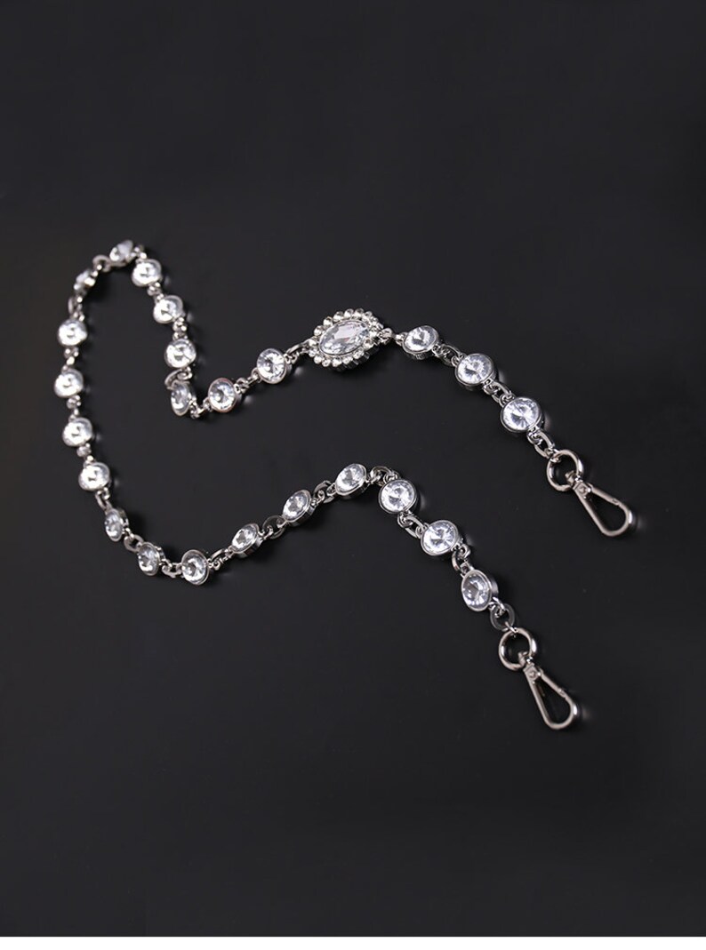 White Crystal High Quality Purse ChainAlloy and Crystal | Etsy