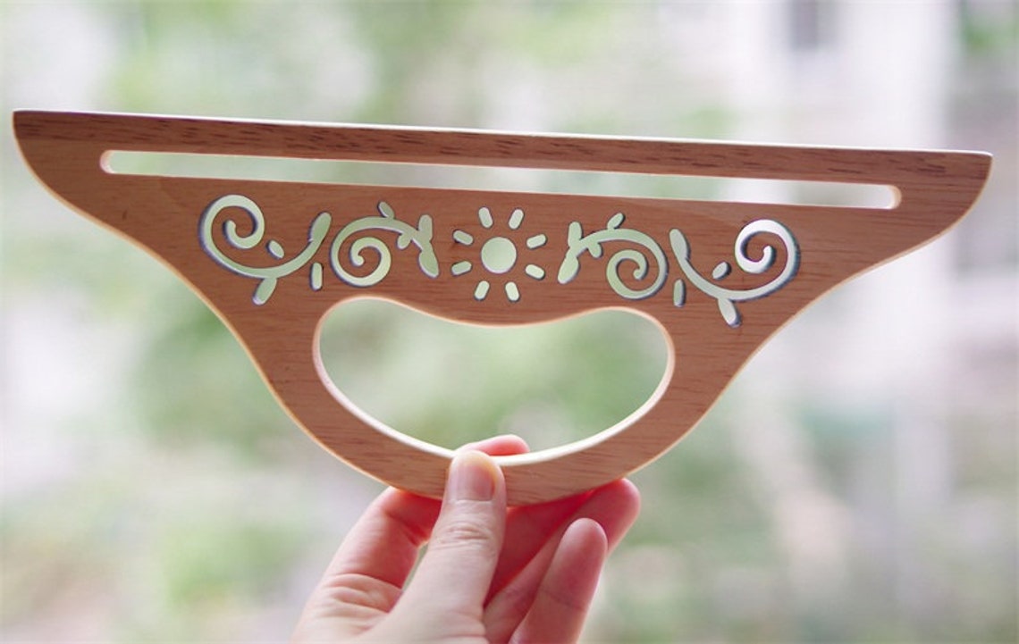 A Pair of 25 Cm 12 Cm Wooden Handles for Bag Handcraft | Etsy