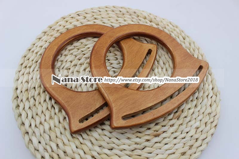 A Pair of 15 18.2cm Wooden Handles for Bag Handcraft - Etsy