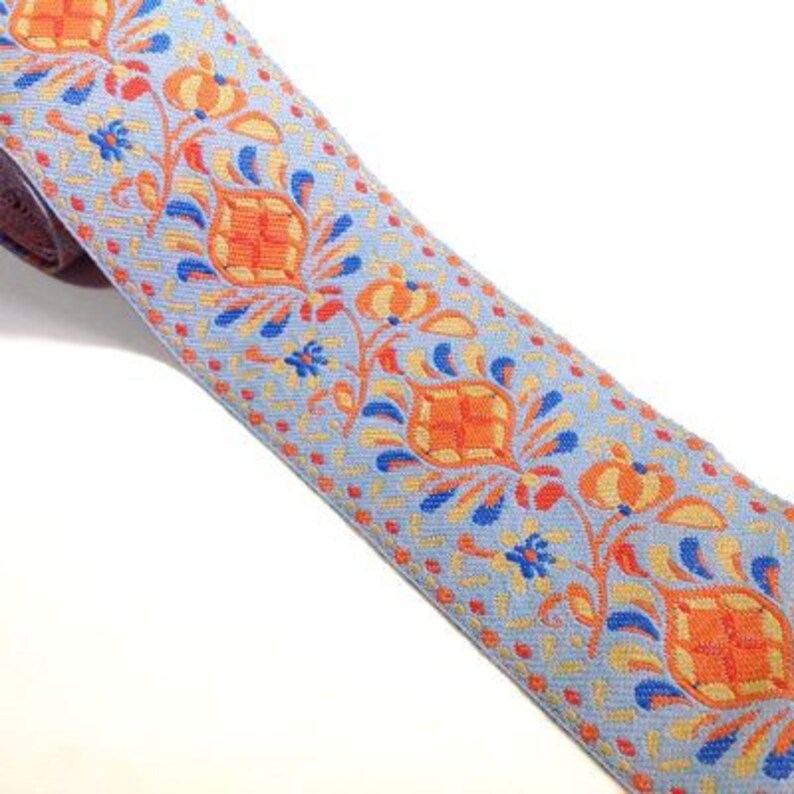 5 Color 2 Inch Wide Flower Jacquard Ribbon Geometric Woven - Etsy
