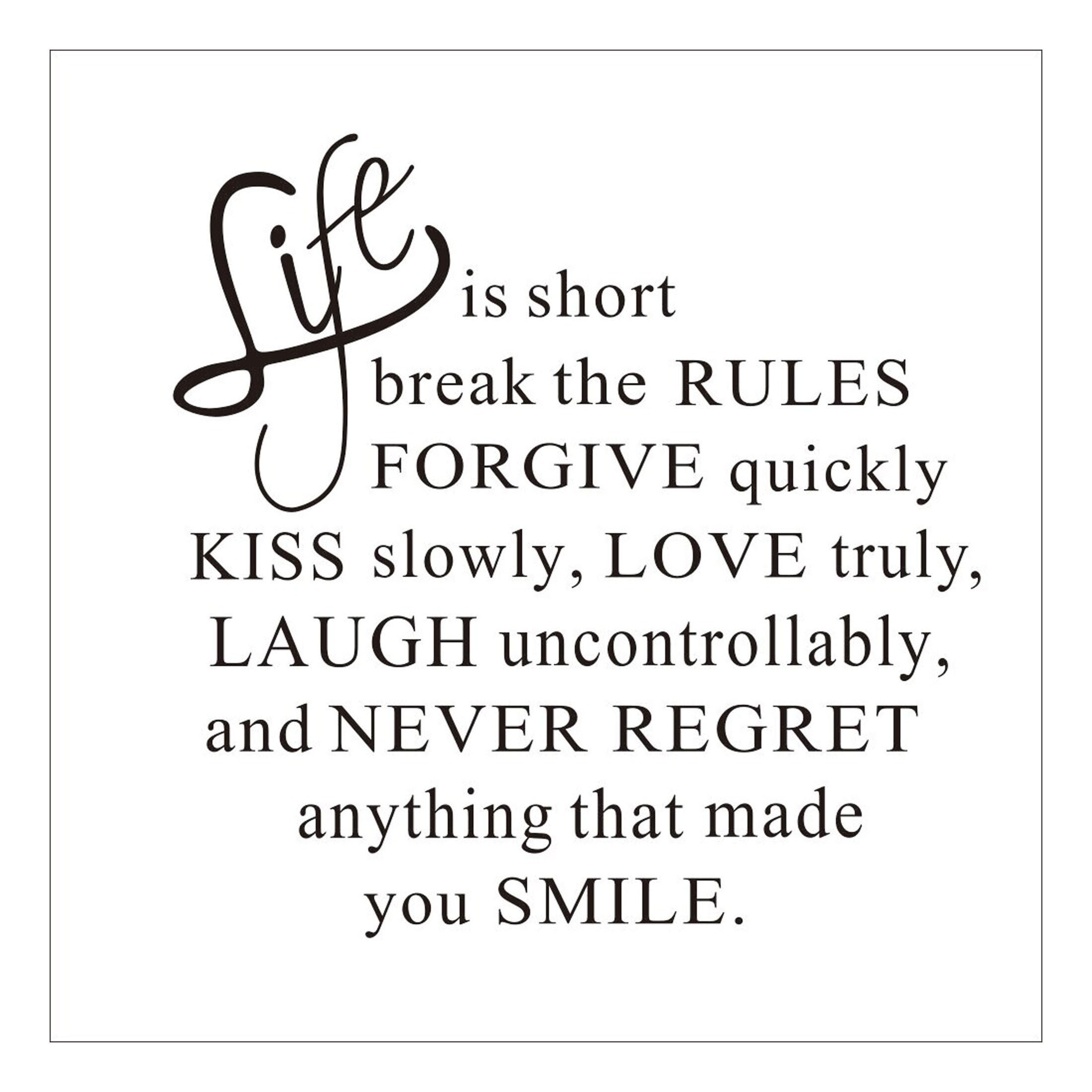 Life is Short Inspirational Sayings Wall Sticker SVG Files Cricut Print ...