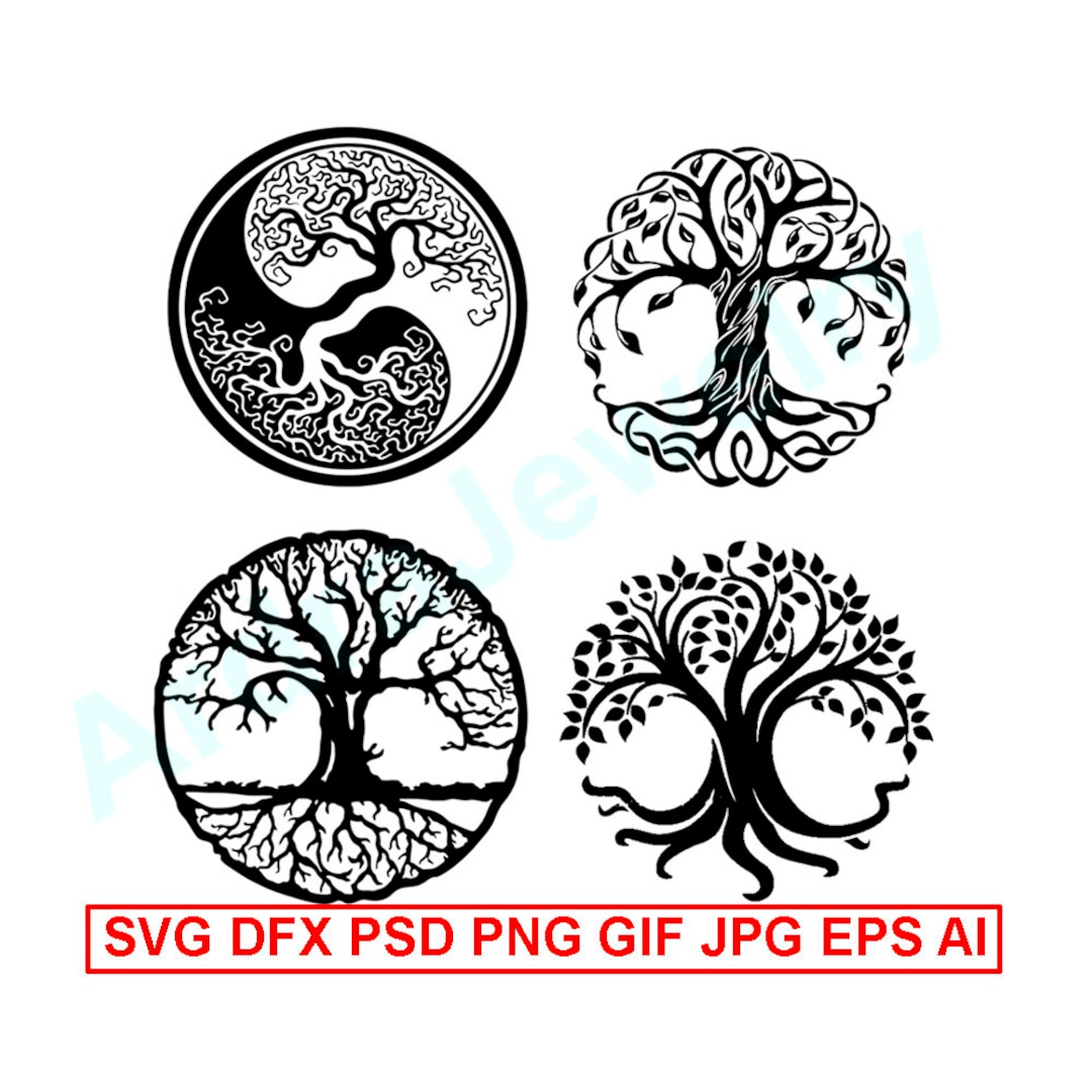 Trees Tree of Life Bundle Celtic Yin Yang Irish Knots Crann Bethadh ...