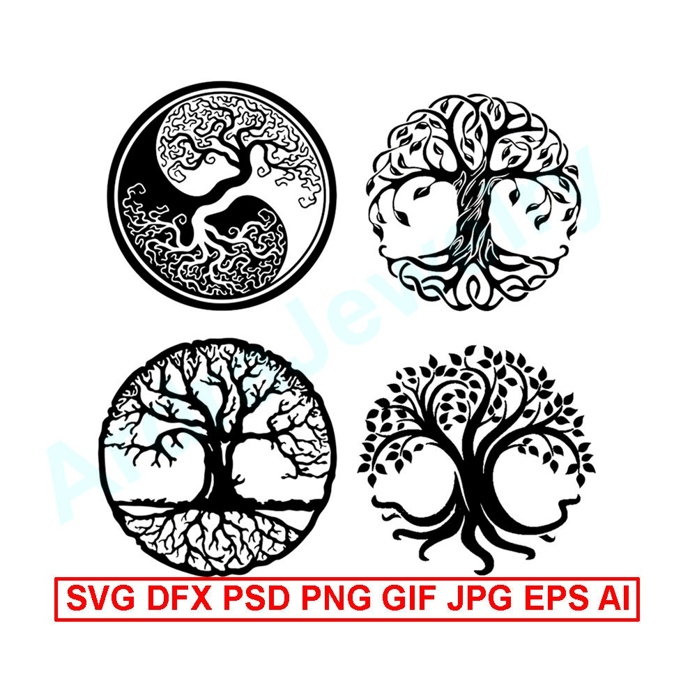 Trees Tree of Life Bundle Celtic Yin Yang Irish Knots Crann Bethadh ...