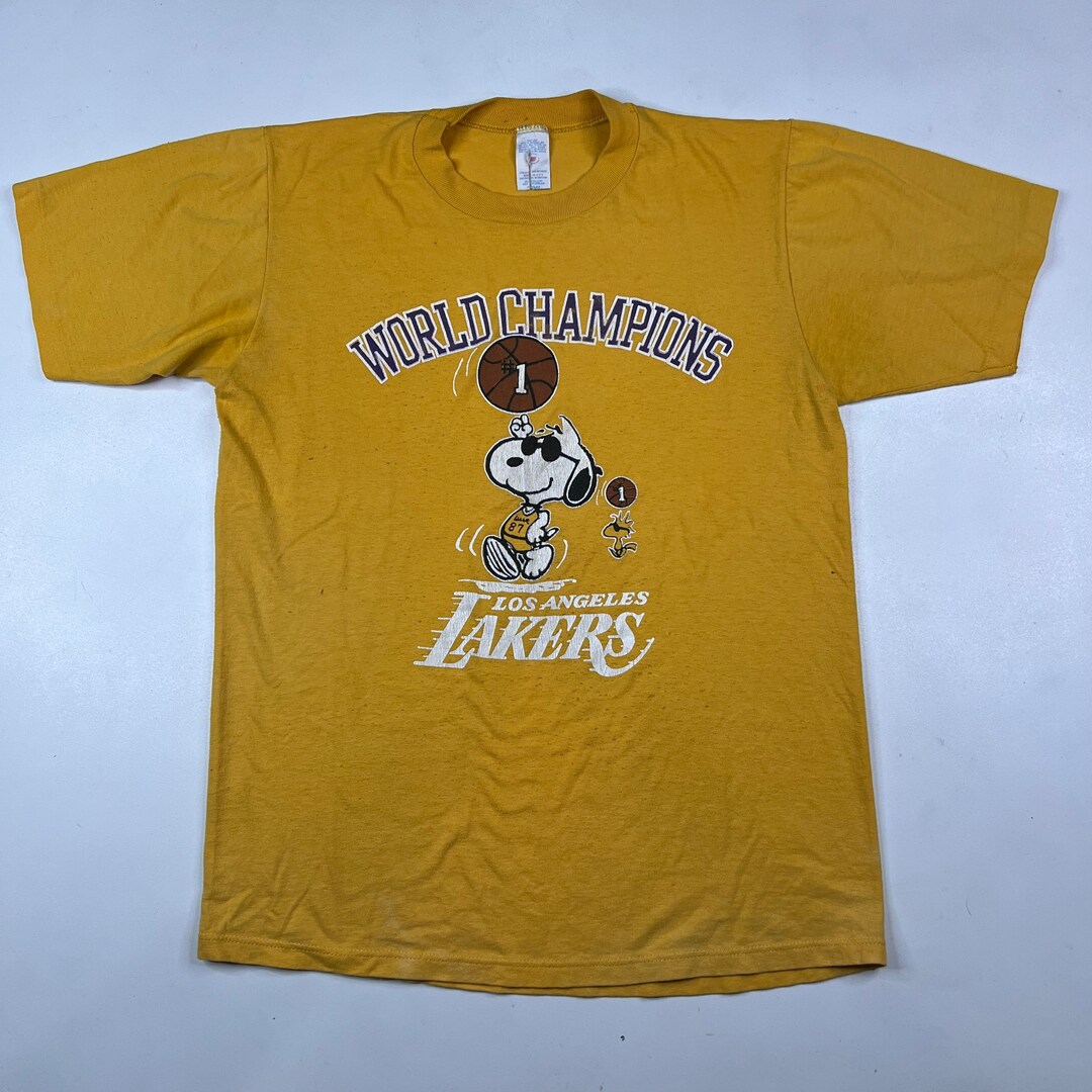80s LA Lakers Snoopy T-shirt Sz L X318 - Etsy