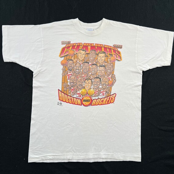 1995 Houston Rockets Championship T-shirt Sz L (X093) - Gem