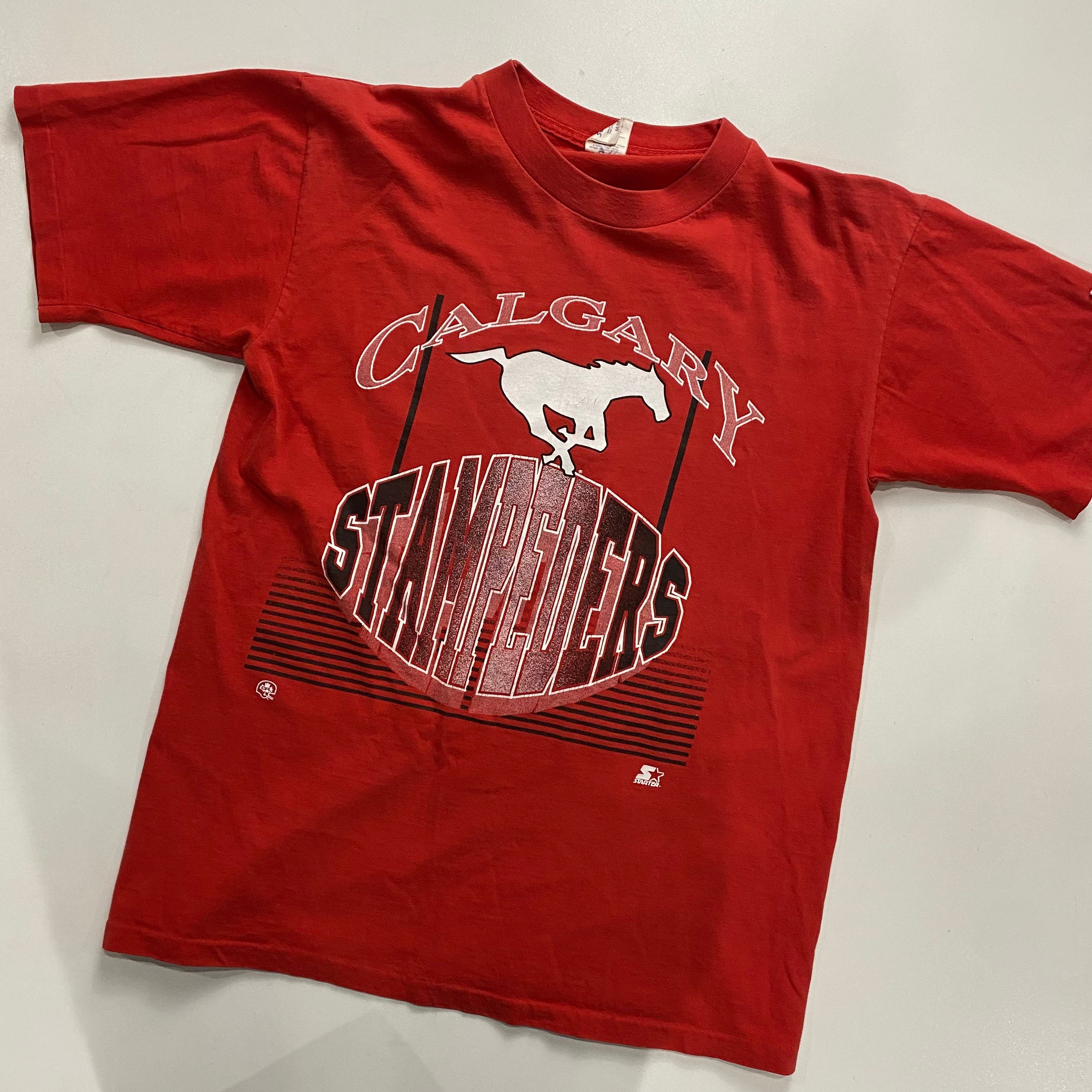 90's Calgary Stampeders T-shirt by Starter Mens Medium | Etsy