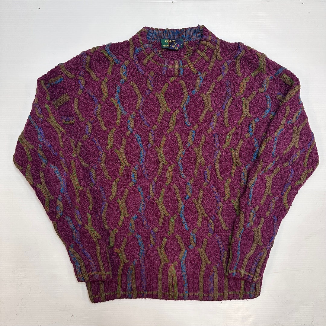 90s Coogi Inspired Sweater Sz L a3305b - Etsy