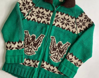 Vintage Hand Knit 100% Wool Cowichan Siwash Sweater Jacket | Etsy