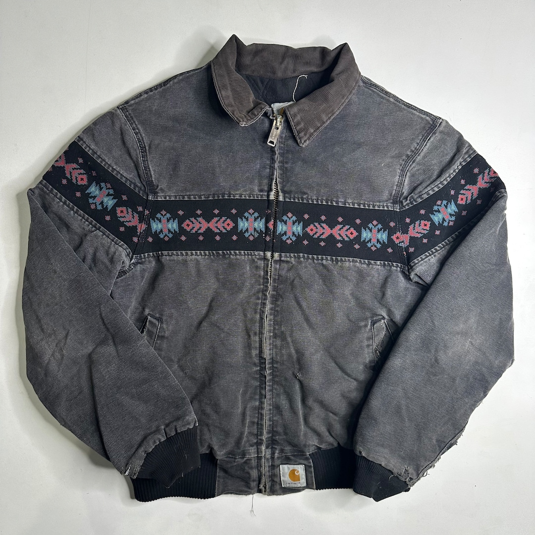 Vintage Carhartt Aztec Pattern Jacket Black Sz Large X260 - Etsy
