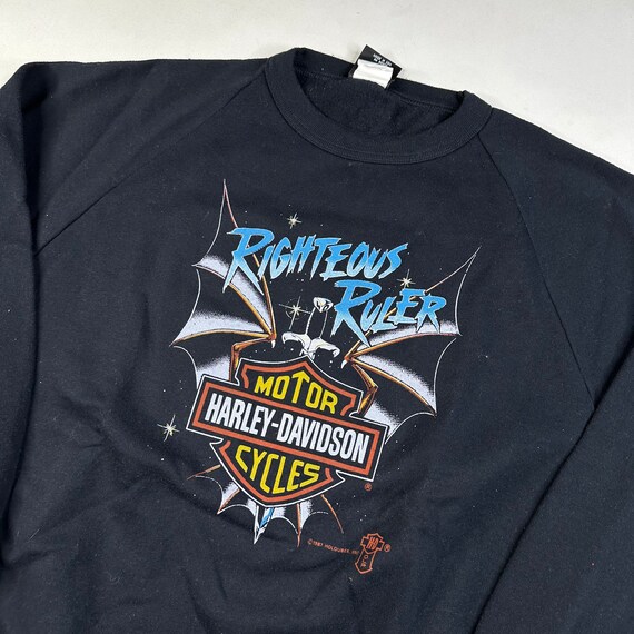 1987 Harley Davidson Righteous Ruler Crewneck Sz XL (… - Gem
