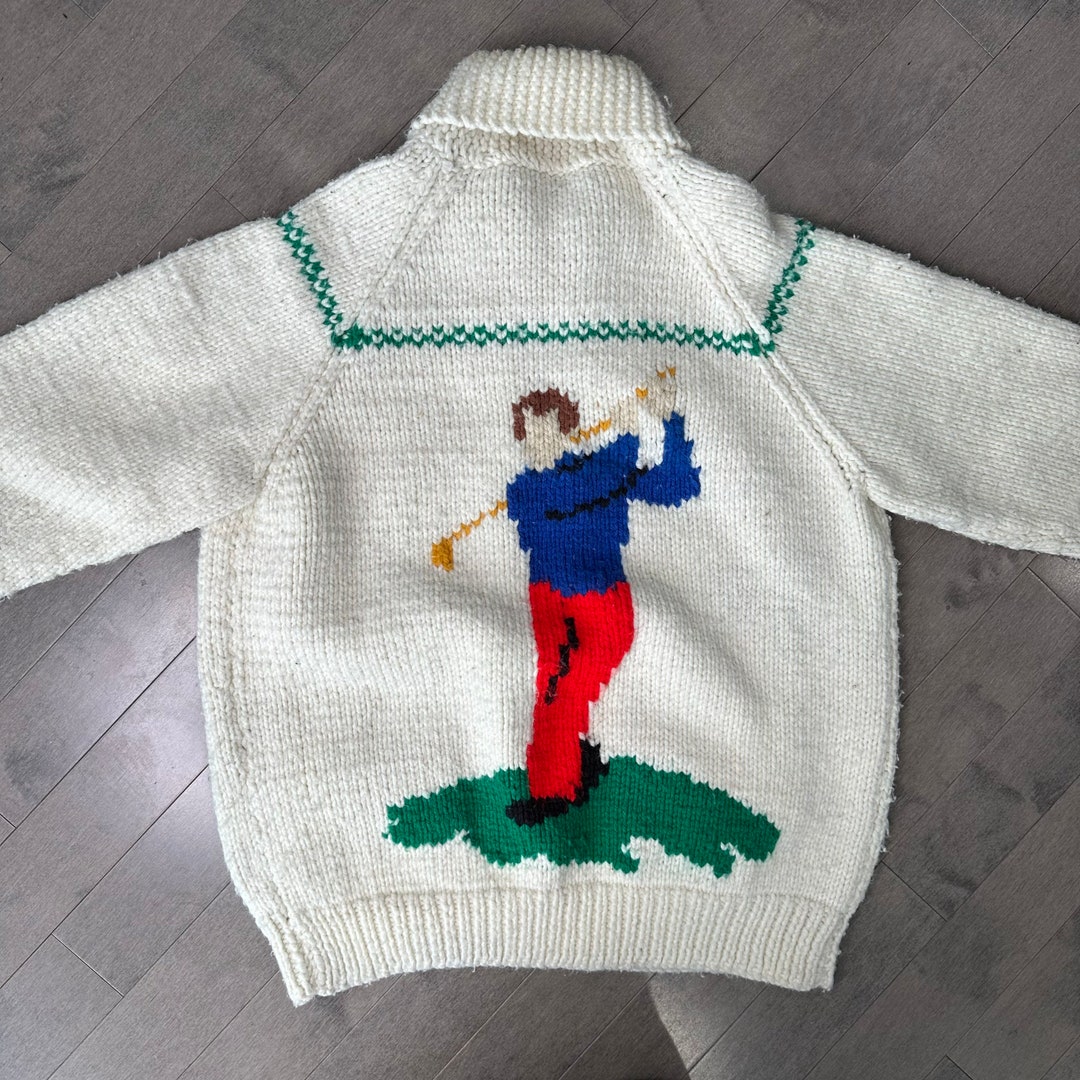 Vintage Hand Knit 100% Wool Cowichan Siwash Sweater Jacket Golf A1193 - Etsy