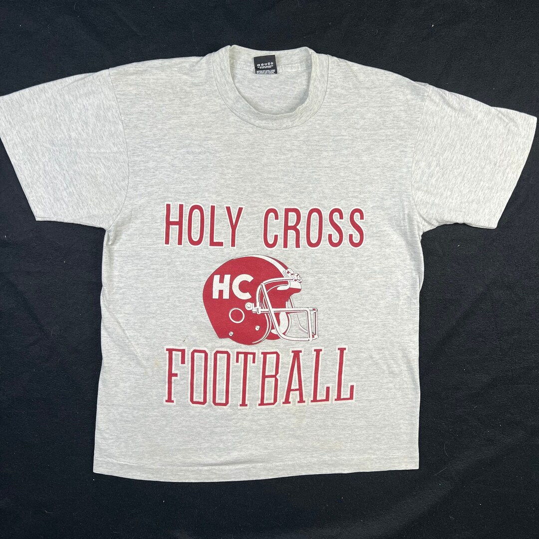 80s Holy Cross Football T-shirt Size Large - Etsy