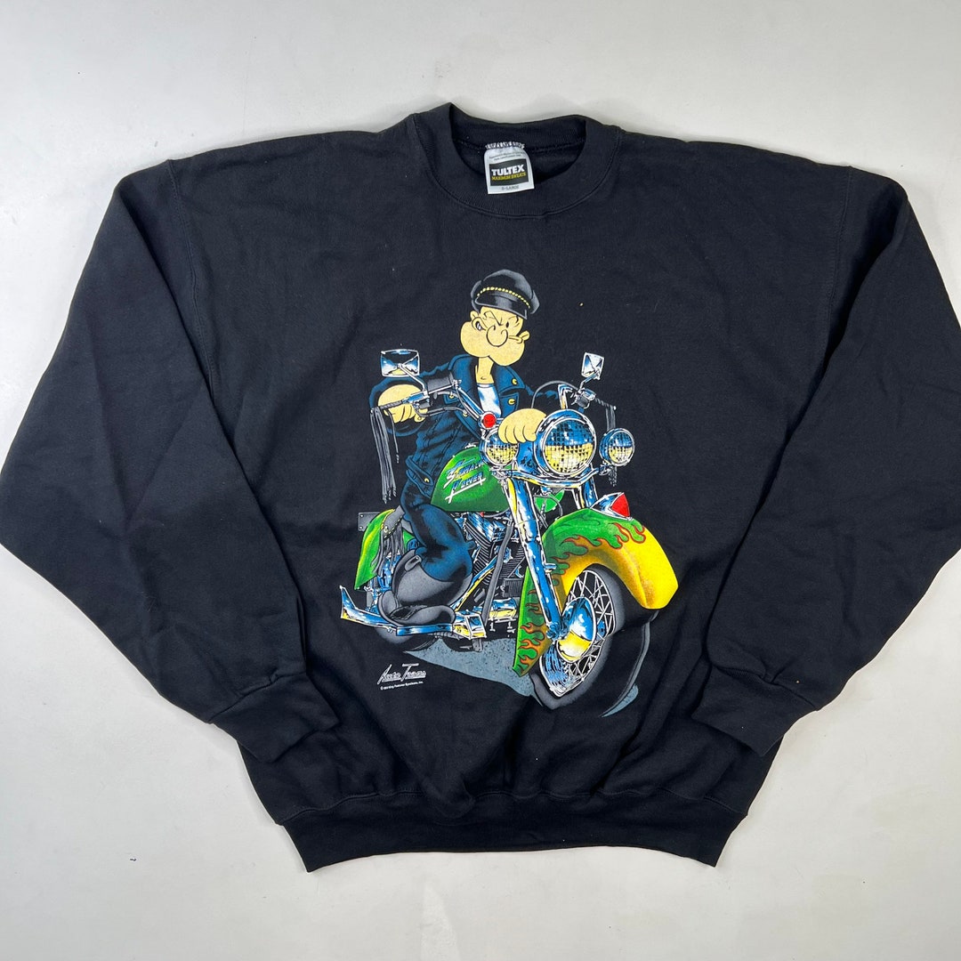 1993 Popeye’s Biker Crewneck Sz XL (3478) - Etsy