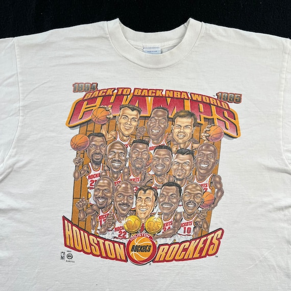 1995 Houston Rockets Championship T-shirt Sz L (X093) - Gem