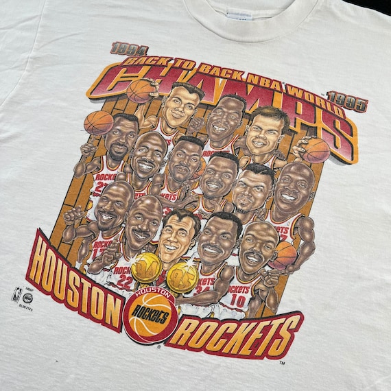1995 Houston Rockets Championship T-shirt Sz L (X093) - Gem