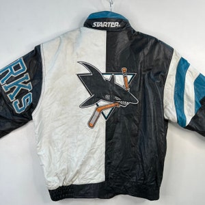 San Jose Sharks Vintage 90s Chalk Line Satin Bomber Jacket San Jose Sharks Vintage 90s Chalk Line Satin Bomber Jacket